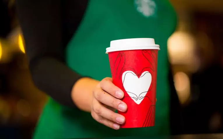 Starbucks Heart Holiday Cup.