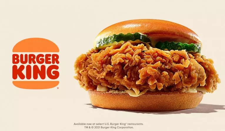 Sandwich au poulet Burger King.