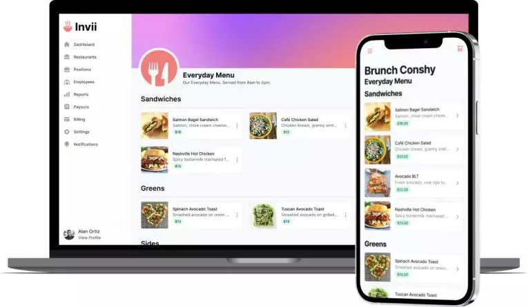 D'Dashboard Menü Kreatiounstool a begleetend mobil Applikatioun.