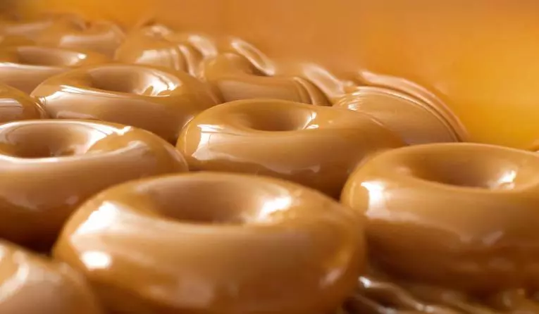 Krispy Kreme caramel glaze donuts.