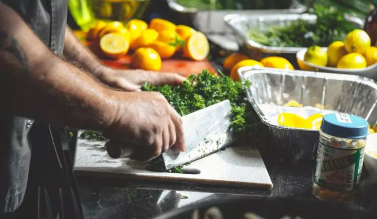 Verduras que se están preparando.