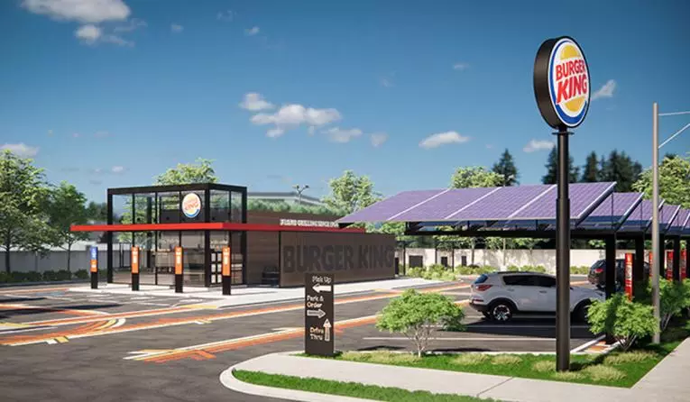 Restoran Burger King dari rendering masa depan.