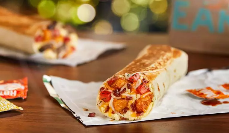 Taco Bell burrito za zajtrk.