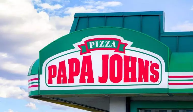 Ytra byrði Papa Johns á veitingastað.